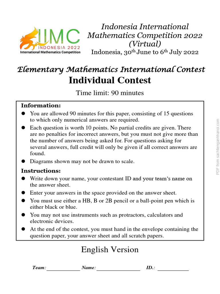 DE THI VA DAP AN IIMC Key Stage 2 (2003-2022) | PDF | Numbers | Area