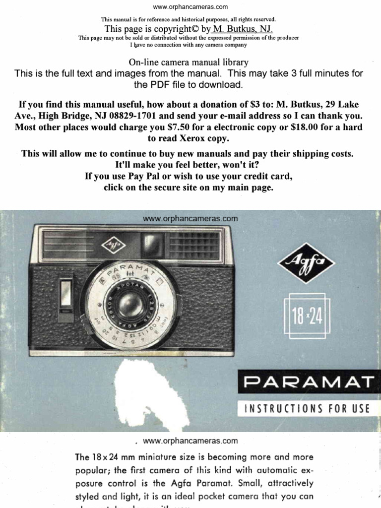 Agfa Paramat 18x24 | PDF | Flash (Photography) | Imaging