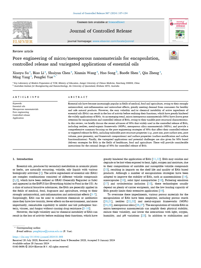 Journal of Controlled Release | PDF | Zeolite | Chemical Substances