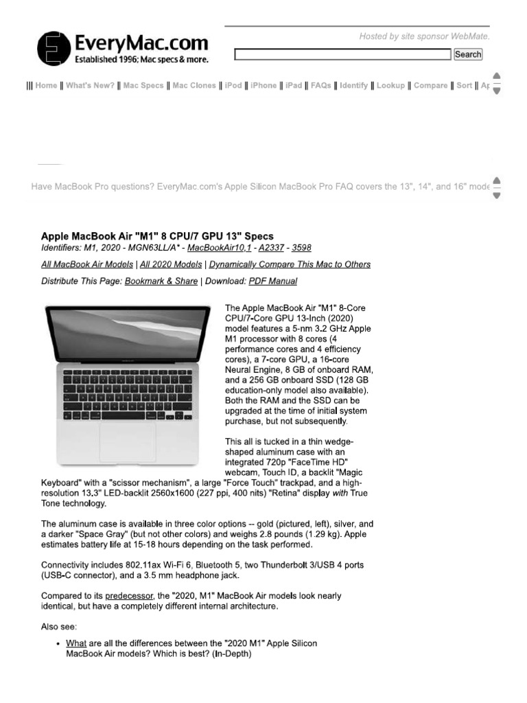Macbook Air M1 Info | PDF