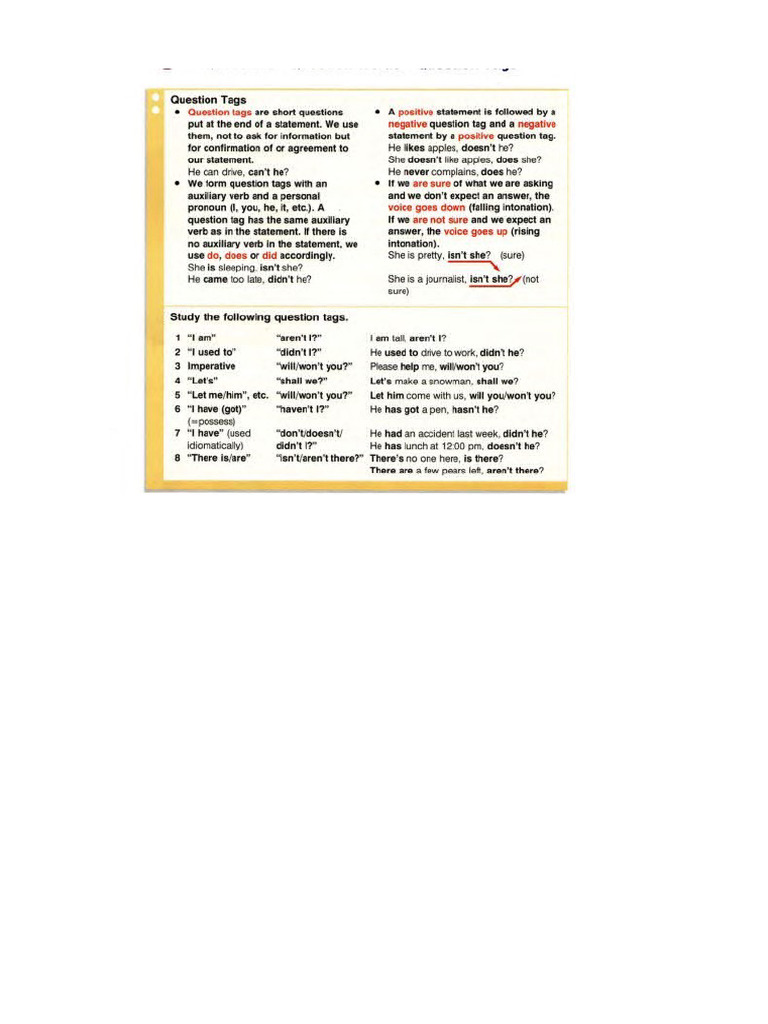 Question Tags | PDF