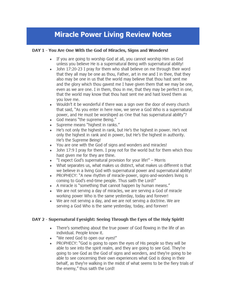 Miracle Power Living | PDF | Miracle | God