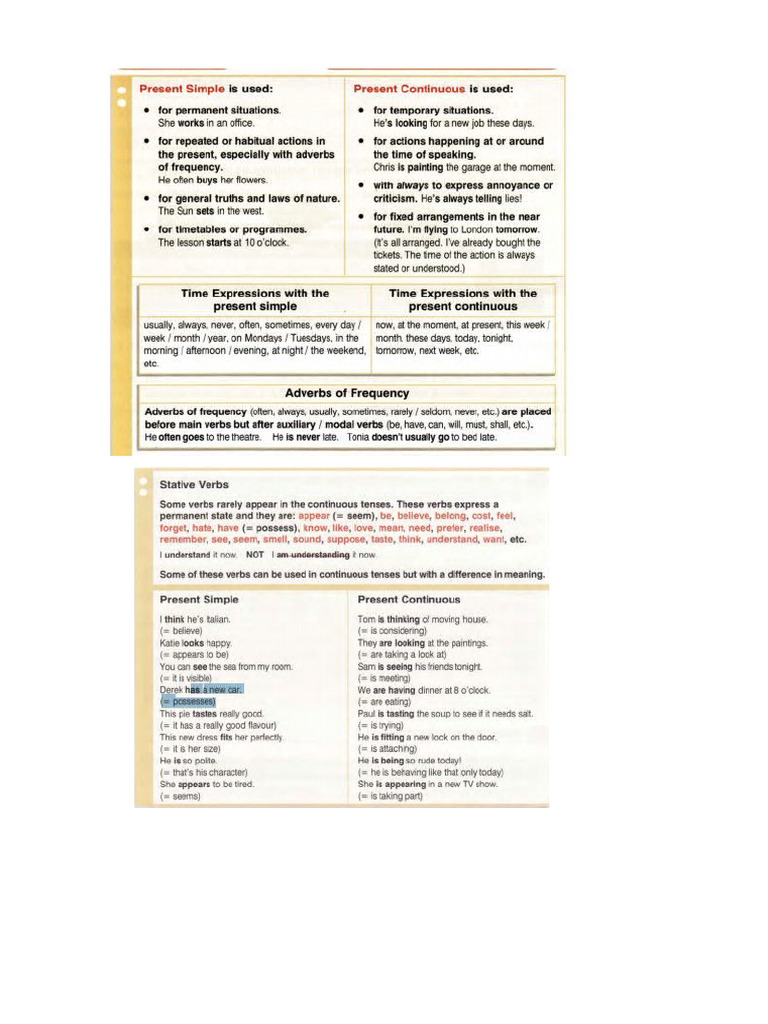 Present Con - Present Simple | PDF