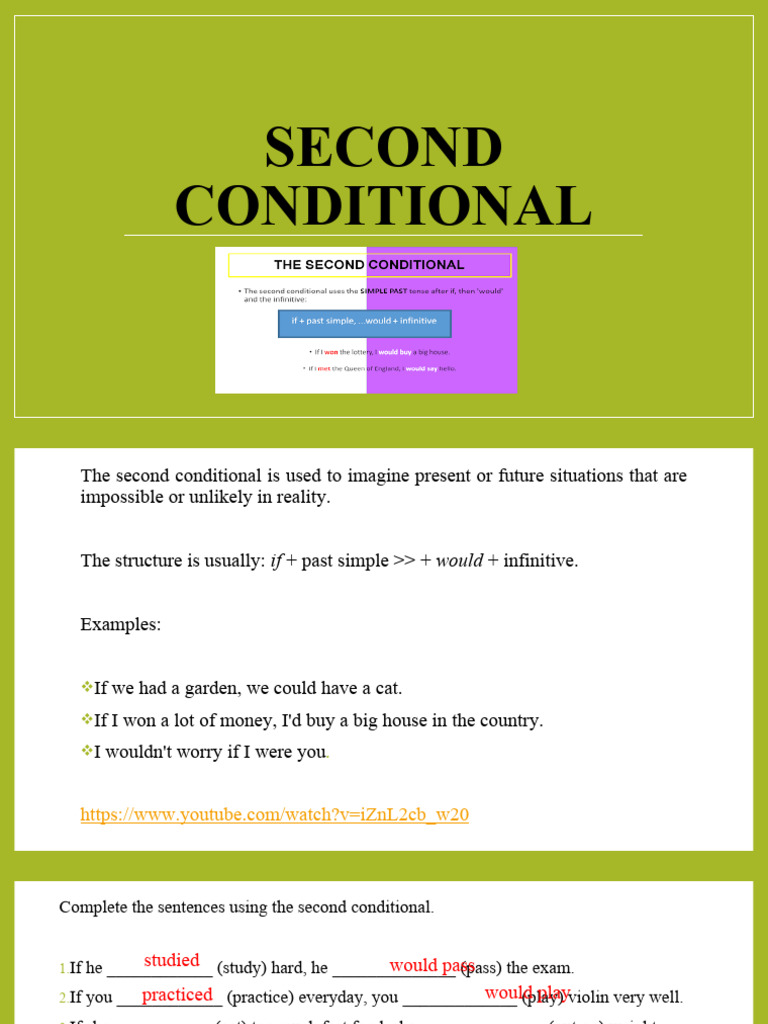 Understanding the Second Conditional | PDF