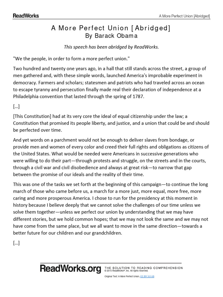 Passages More Perfect Union Abridged - Files | PDF | Racial Segregation ...