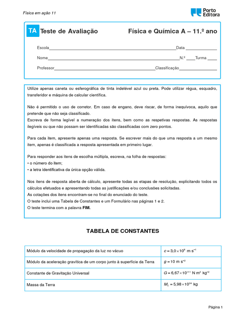 Fa11 Testes Avaliacao 2 | PDF | Massa | Velocidade