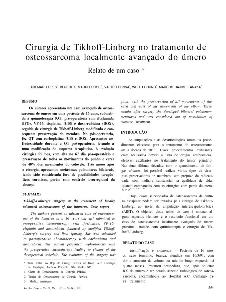 1993 - Novdez - 21cirurgia de Tikhoff-Linberg | PDF | Câncer | Remédio