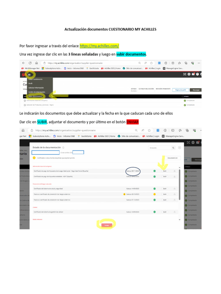 Actualización Documentos Cuestionario My Achilles | PDF | Política | Viajes y turismo