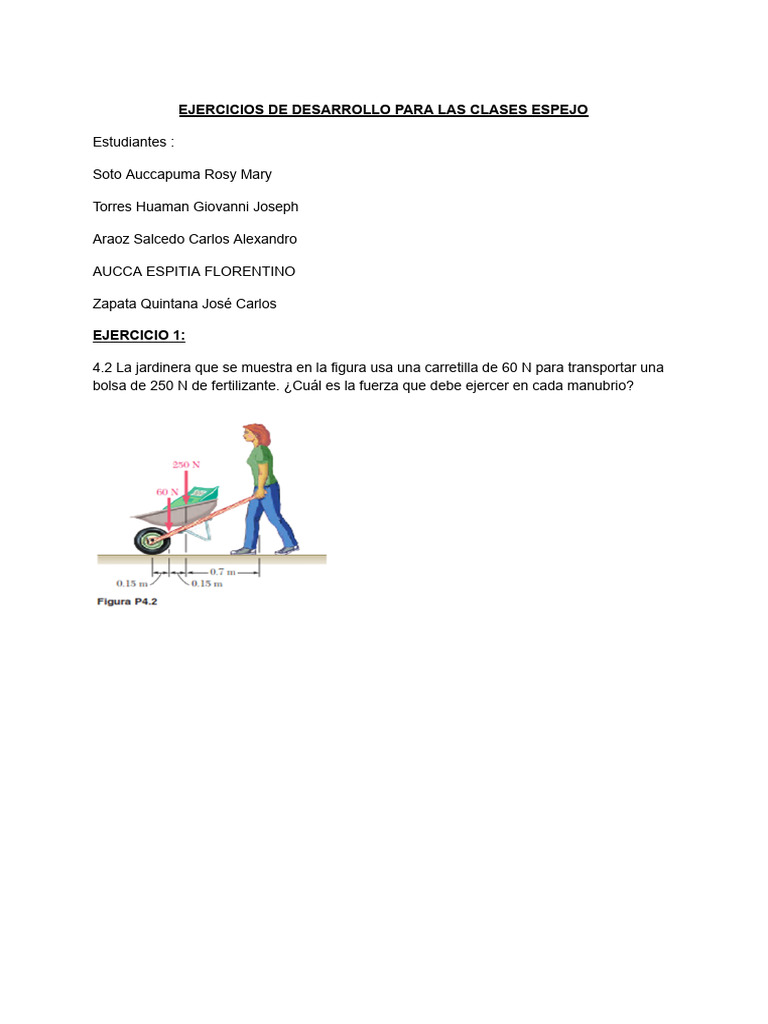 Ejercicios de Desarrollo para Las Clases Espejo | PDF | Cantidades fisicas | Masa