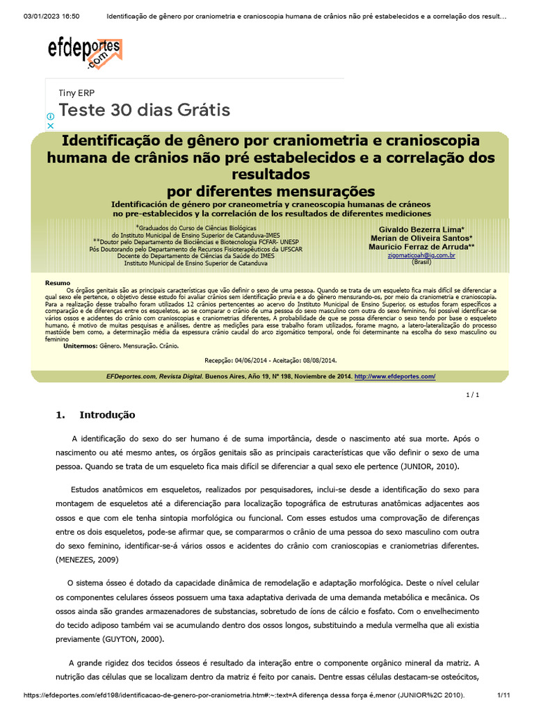Teste 30 Dias Grátis | PDF | Osso | Crânio