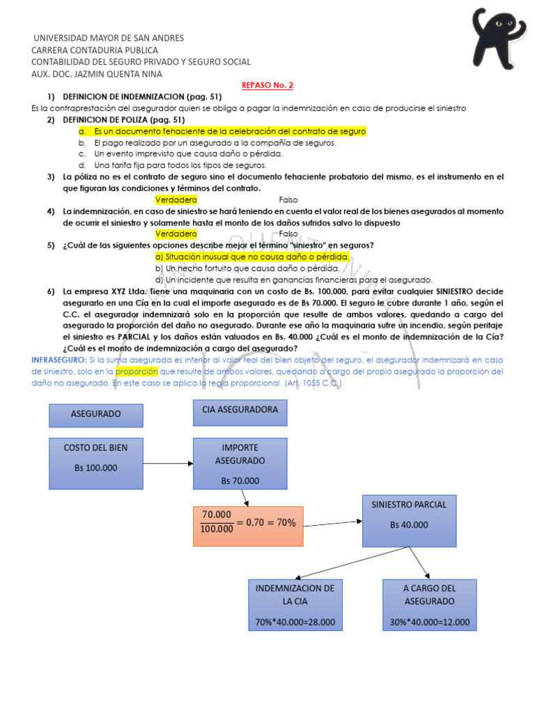 Solucion Repaso 2 Aux Cpa 403 | PDF | Seguro | Póliza de seguros
