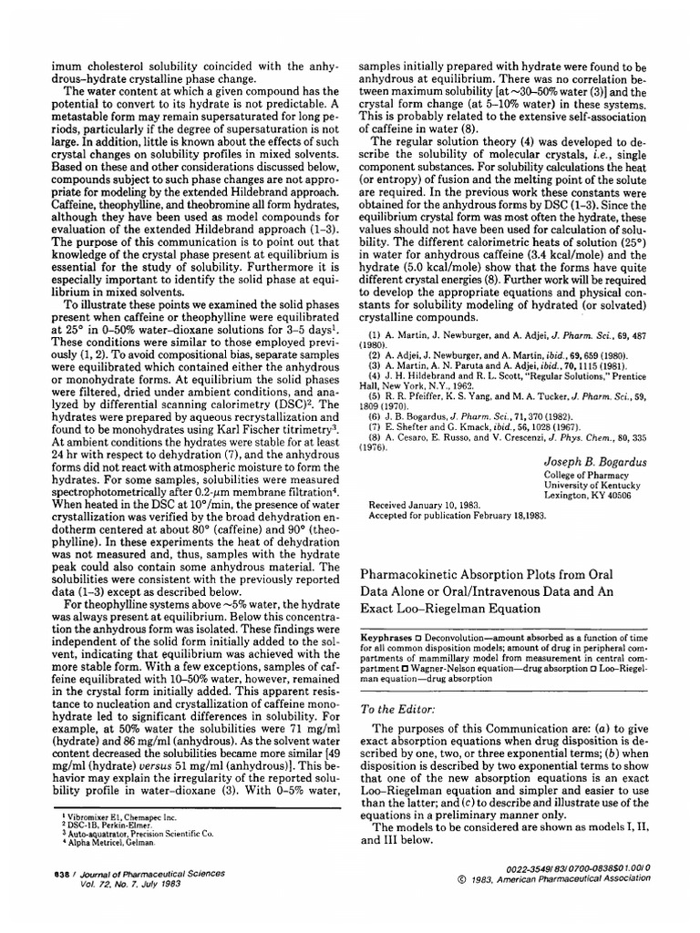 VV IMP Wagner-Nelson Method | PDF | Solubility | Chemical Equilibrium