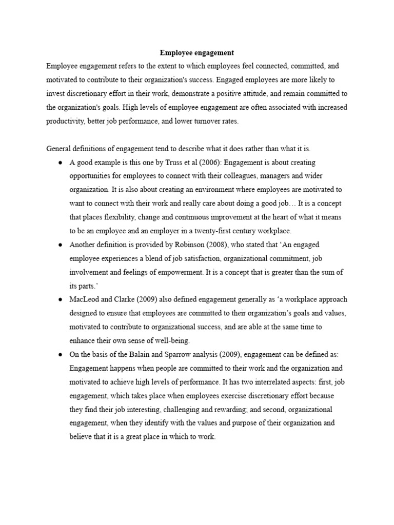 Employee Engagement | PDF | Job Satisfaction | Employment