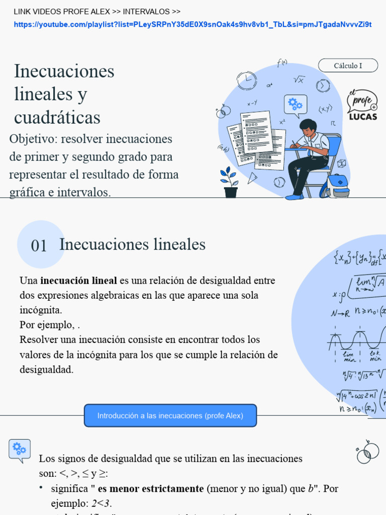 Inecuaciones Lineales y Cuadráticas | PDF | Desigualdad (Matemáticas) | Conceptos matemáticos