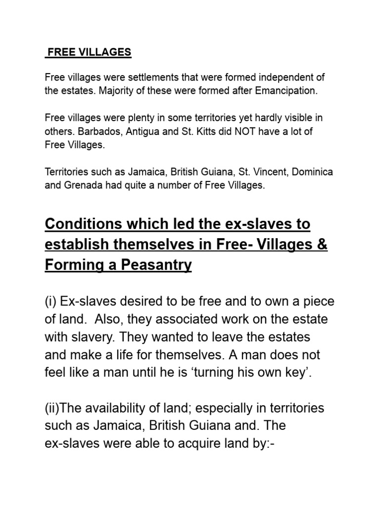 FREE Villages | Download Free PDF | Economies | Slavery