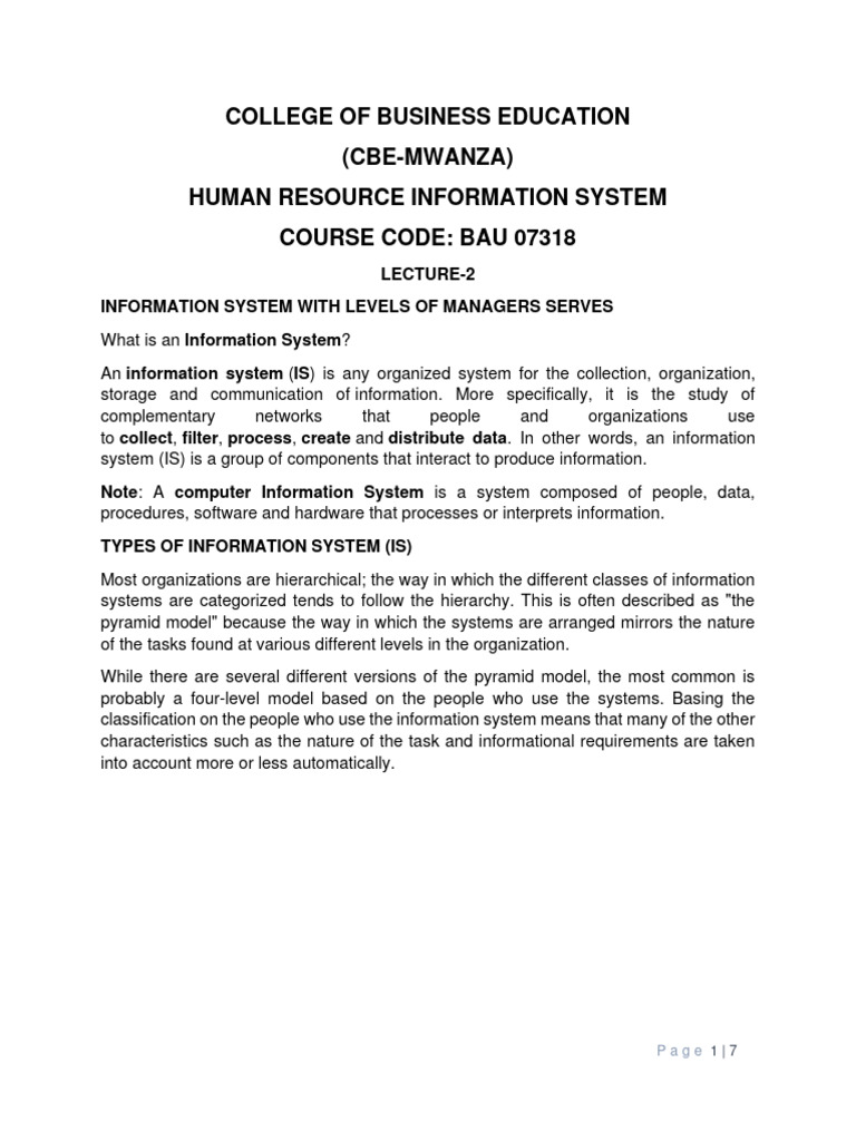 Lecture 2 | PDF | Information System | Decision Support System