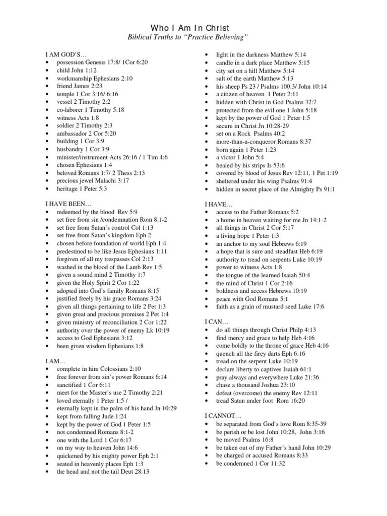 Who-I-Am in Christ | PDF | Epistle To The Romans | Jesus