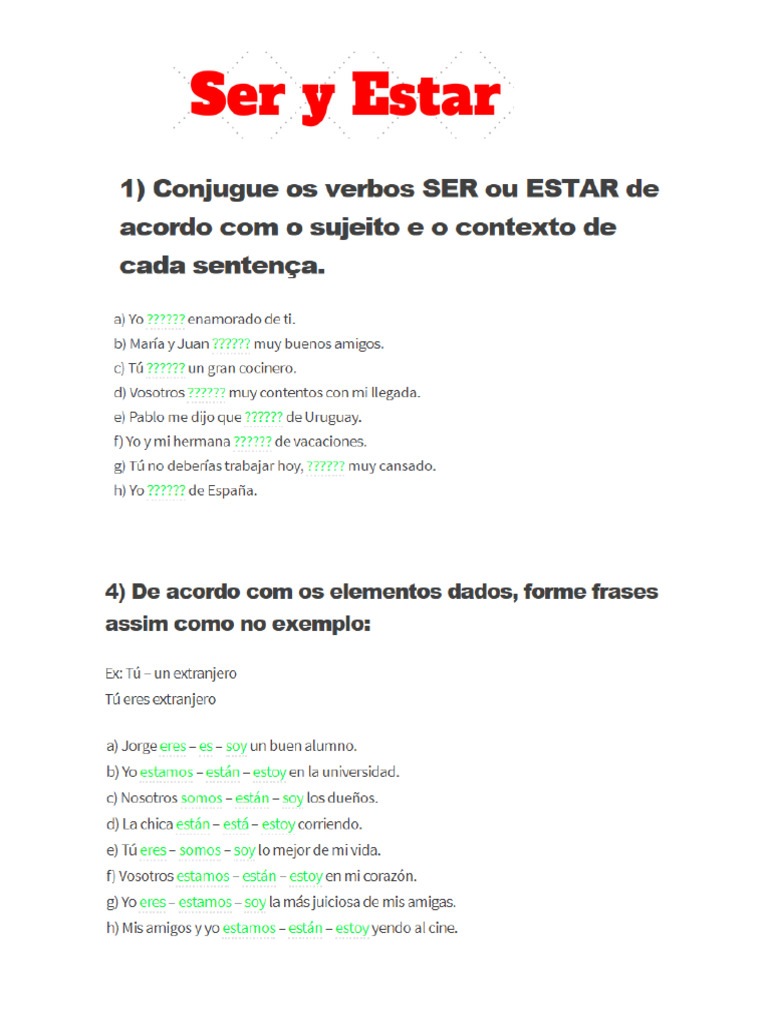 Ser y Estar | PDF