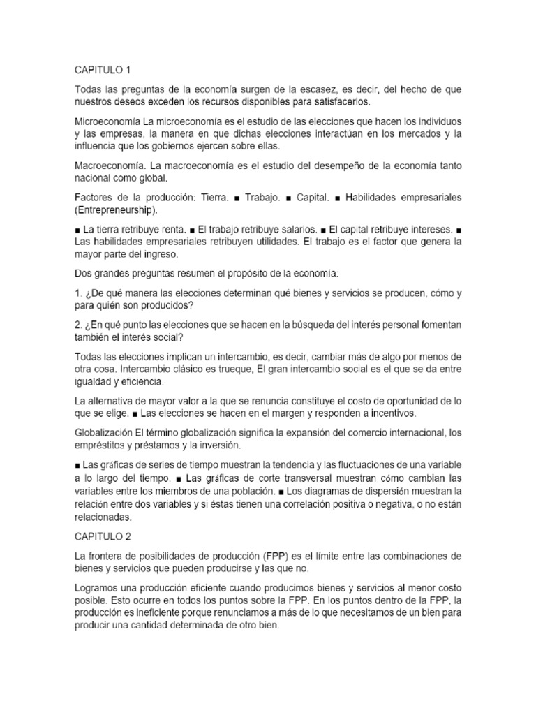 Resumen Capitulo 1-8 Microecnomía Pindyck | PDF