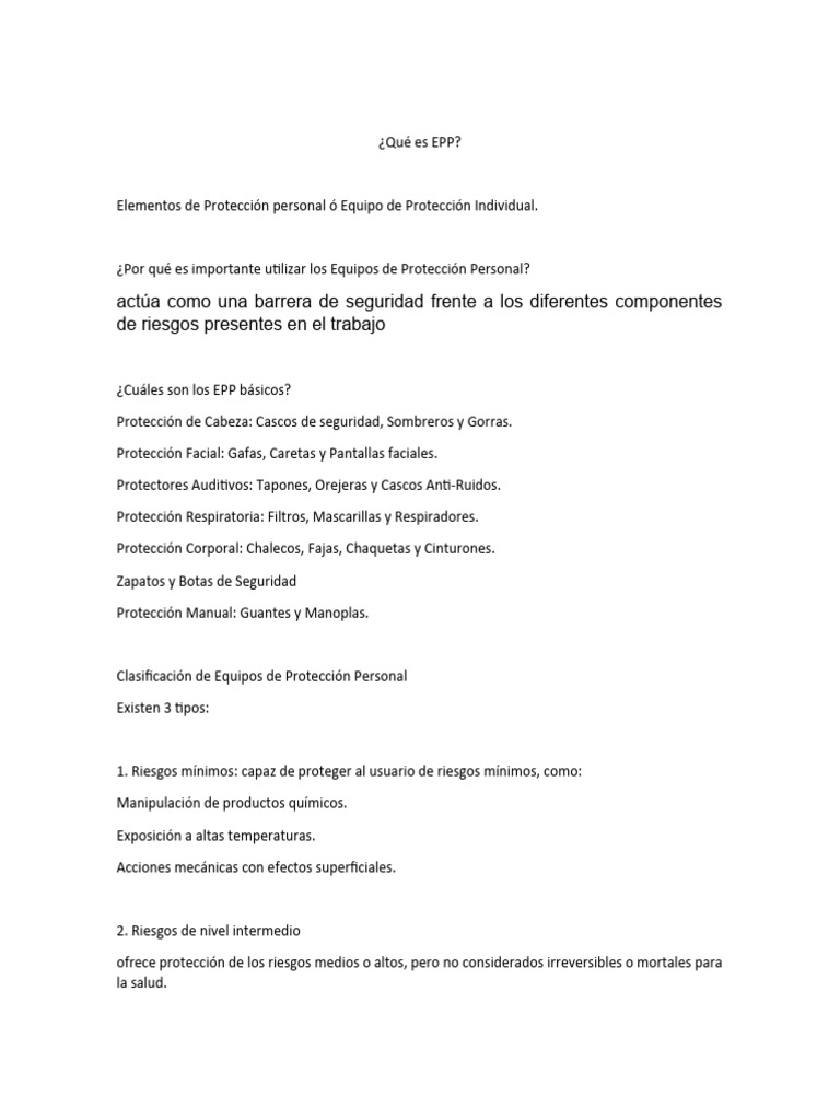 Qué Es EPP | PDF | Guante | Casco
