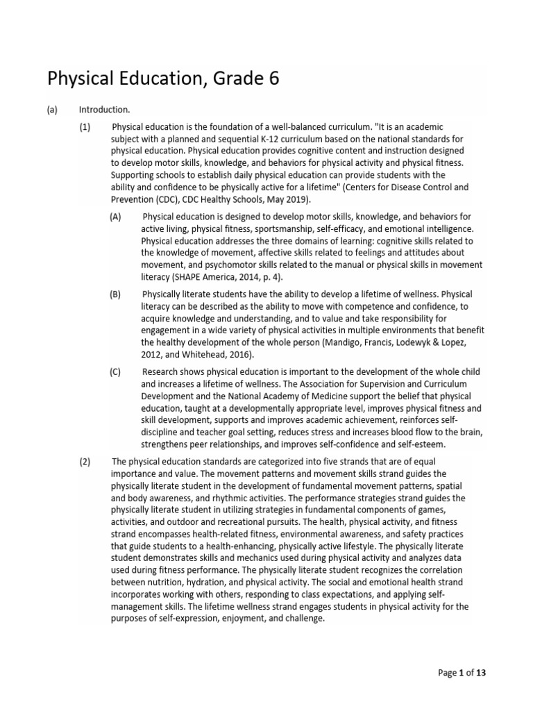 Pe Grade 6 | Download Free PDF | Physical Fitness | Physical Education
