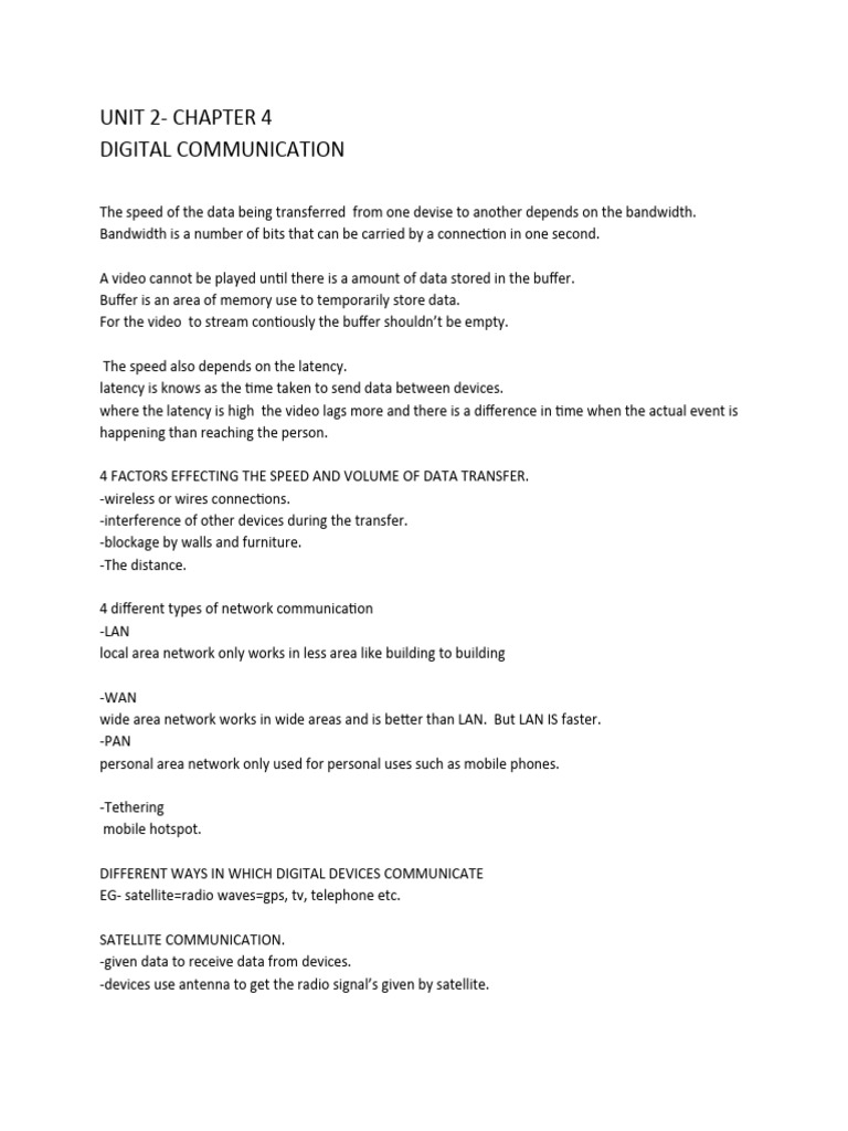 UNIT 2 Ict Notes | PDF | Wireless | Radio