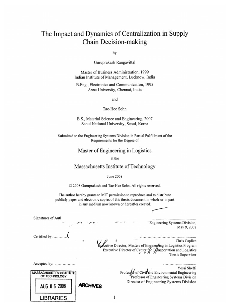 The Impact and Dynamics of Centralization in Supply | PDF | Survey ...
