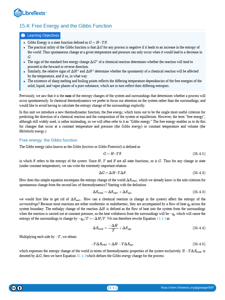 15.04 Free Energy and The Gibbs Function | PDF | Gibbs Free Energy ...