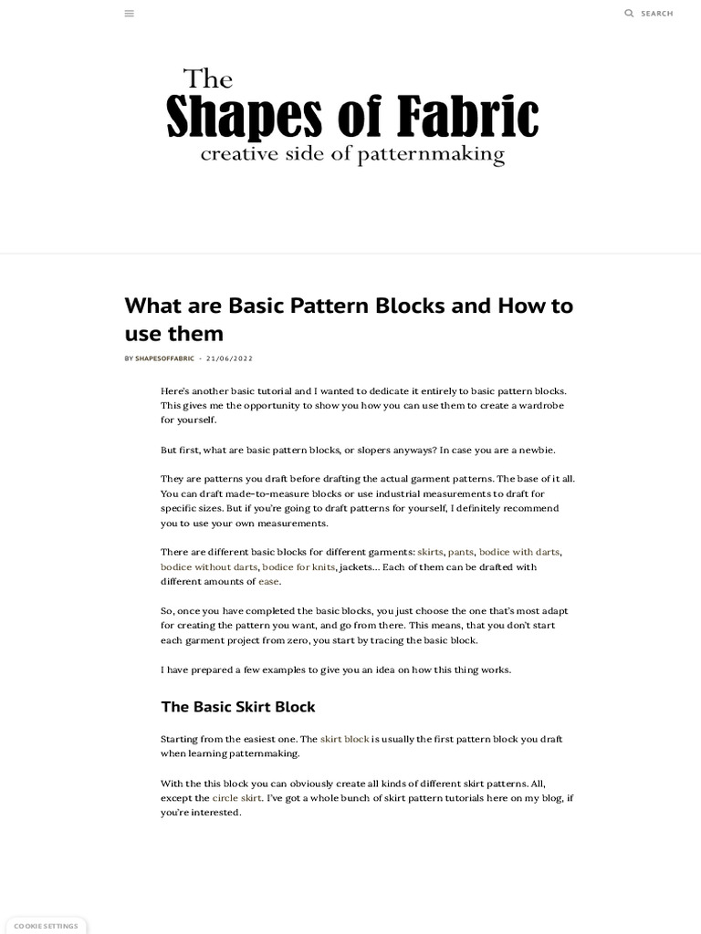 Understanding Basic Pattern Blocks | PDF | Blouse | Seam (Sewing)