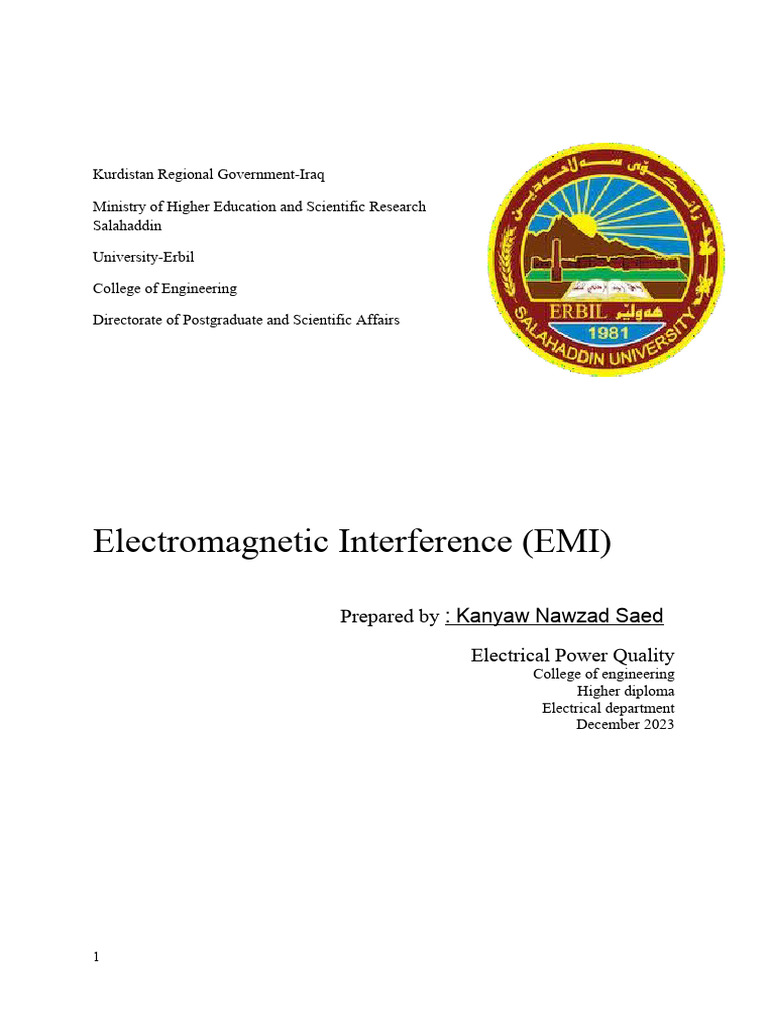 EMI Electromagnetic Interference | PDF | Electromagnetic Interference | Electromagnetic Radiation