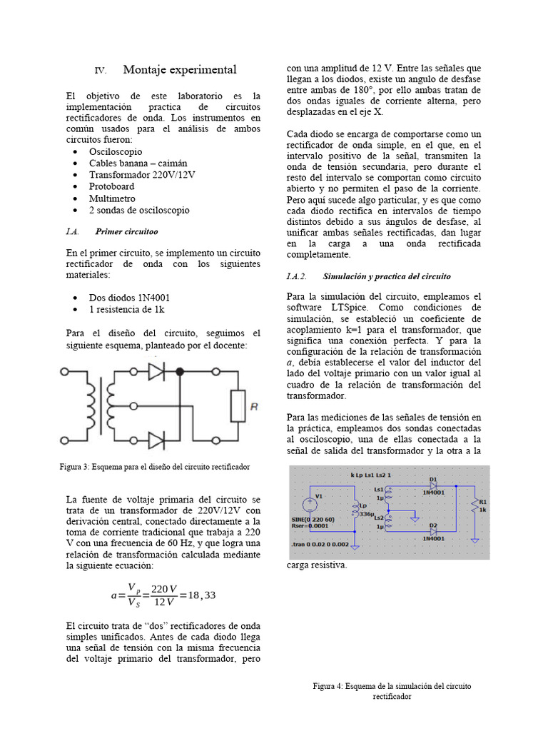 Laboratorio 1 E | Descargar gratis PDF | Rectificador | Red eléctrica