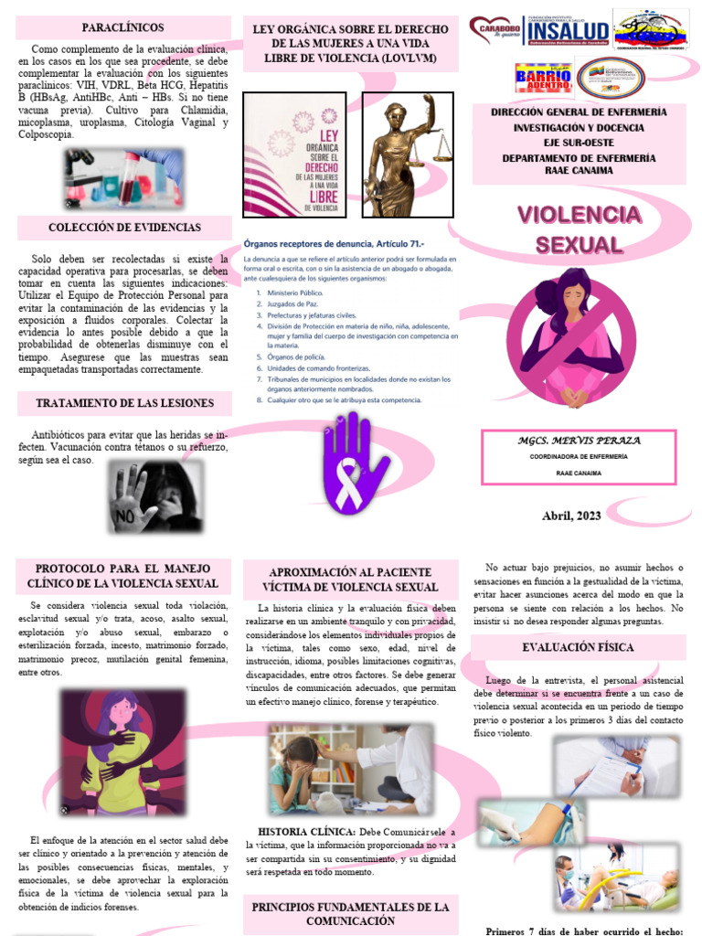Violencia Sexual (Tríptico) | PDF | Violencia | Violencia sexual