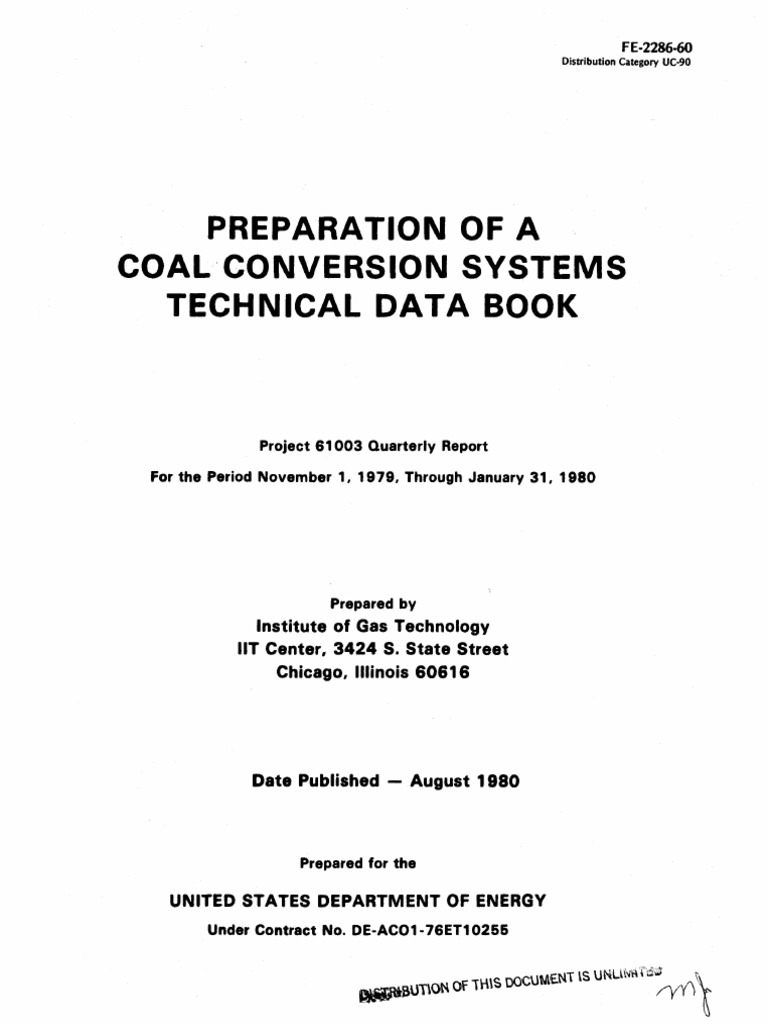 Coal Conversion Systems Technical Data Report | PDF | Gasification | Gases