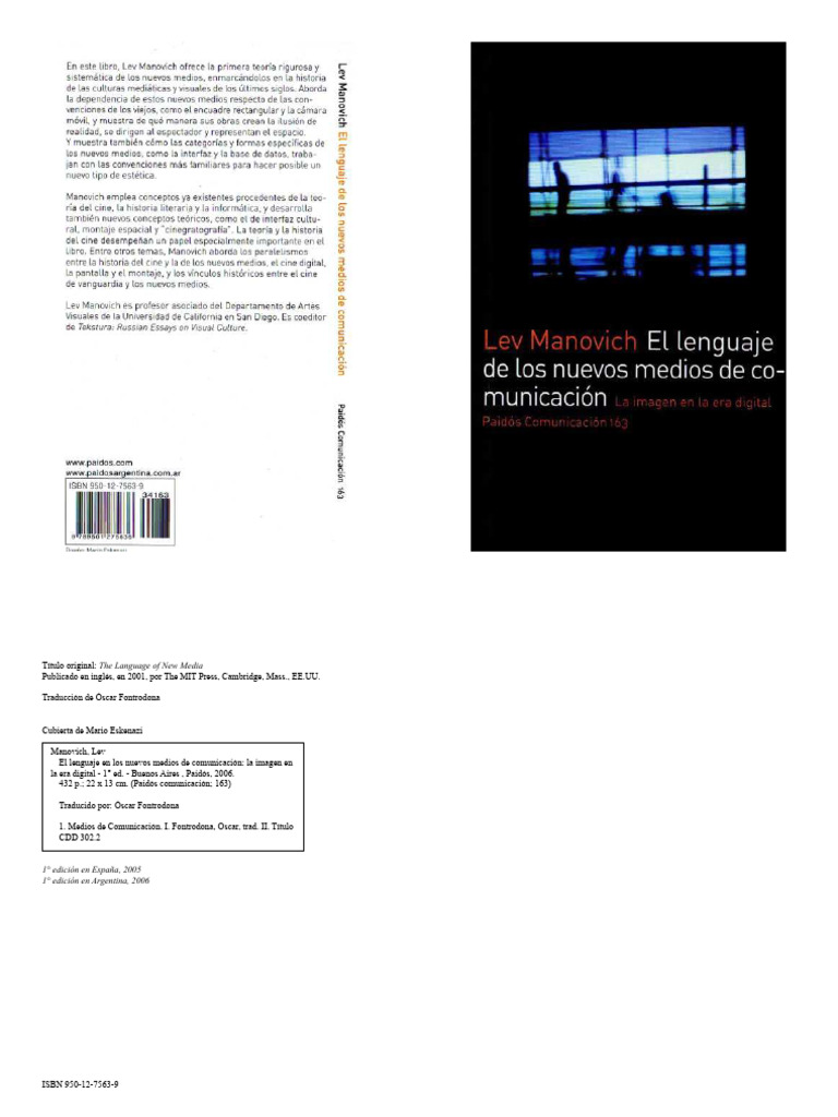 1 Manovich - El - Lenguaje - de - Los - Nuevos - Medio | Descargar ...