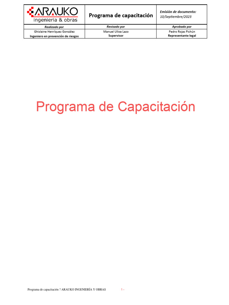 Programa de Capacitación Laboral Efectivo | PDF | Business | ruido