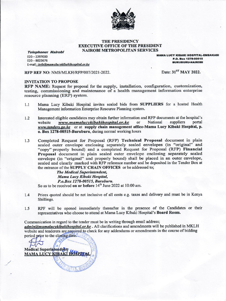 MLKH Erp 1 | PDF | Request For Proposal | Enterprise Resource Planning