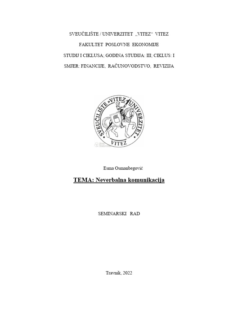 Neverbalna Komunikacija | PDF