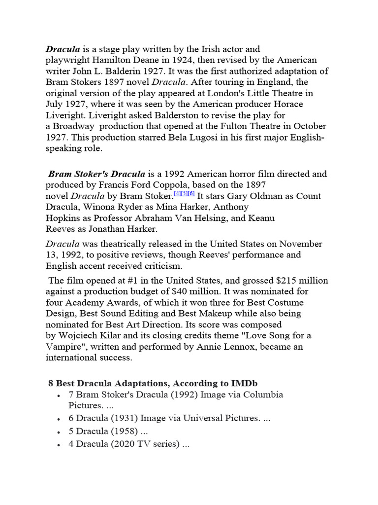 Dracula | Download Free PDF | Dracula | Works Based On Dracula