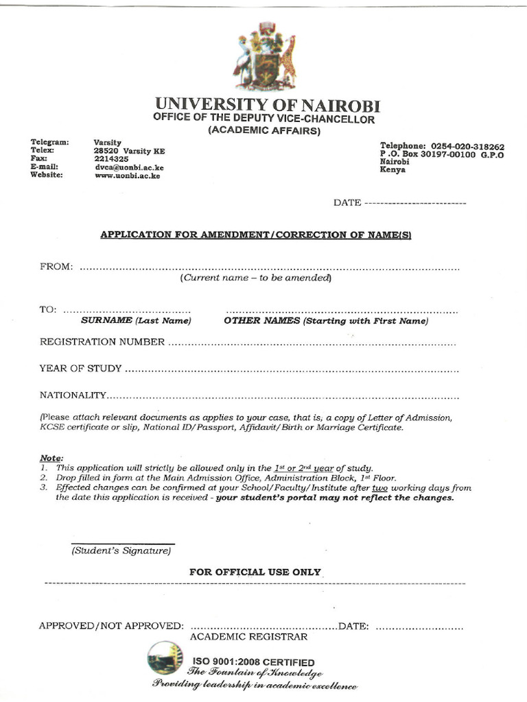 Name Ammendment Form | PDF