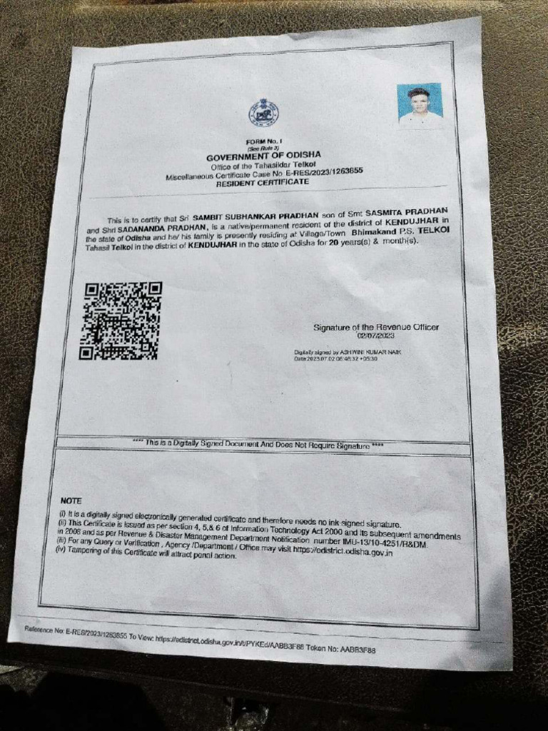 Resident Cirtificate | PDF