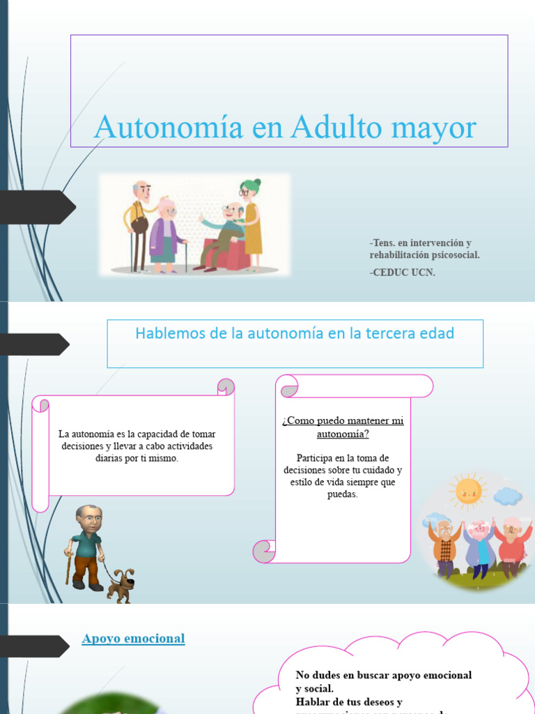Autonomía en Adultos Mayores: Claves y Actividades | PDF | Vejez | Adultos
