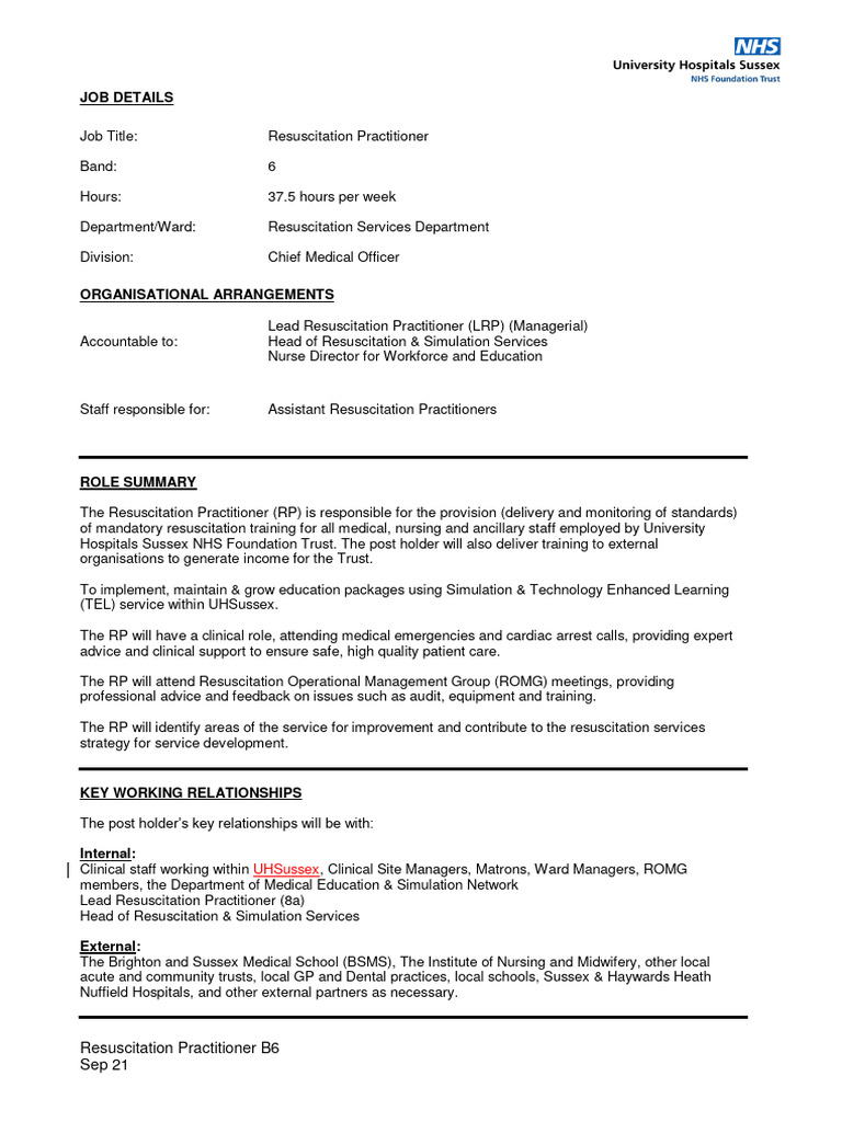 Resuscitation Practitioner Role B6 | PDF | Cardiopulmonary ...