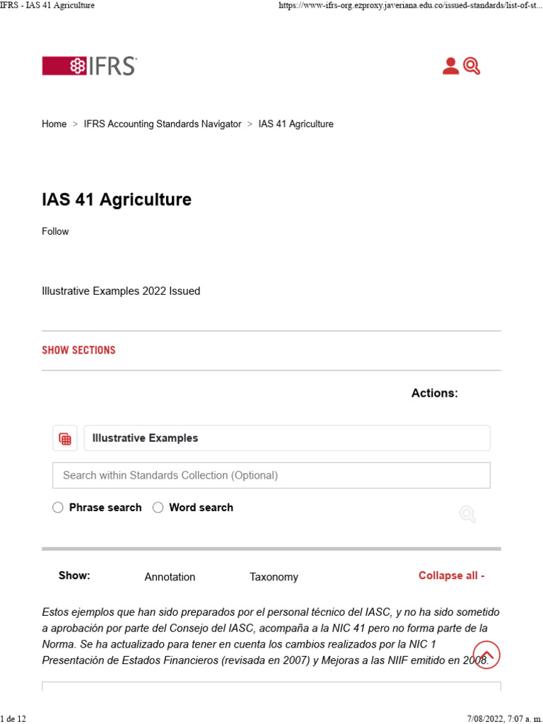 IFRS - IAS 41 Agriculture - Ejemplos ilustrativos | PDF | normas internacionales de INFORMACION ...