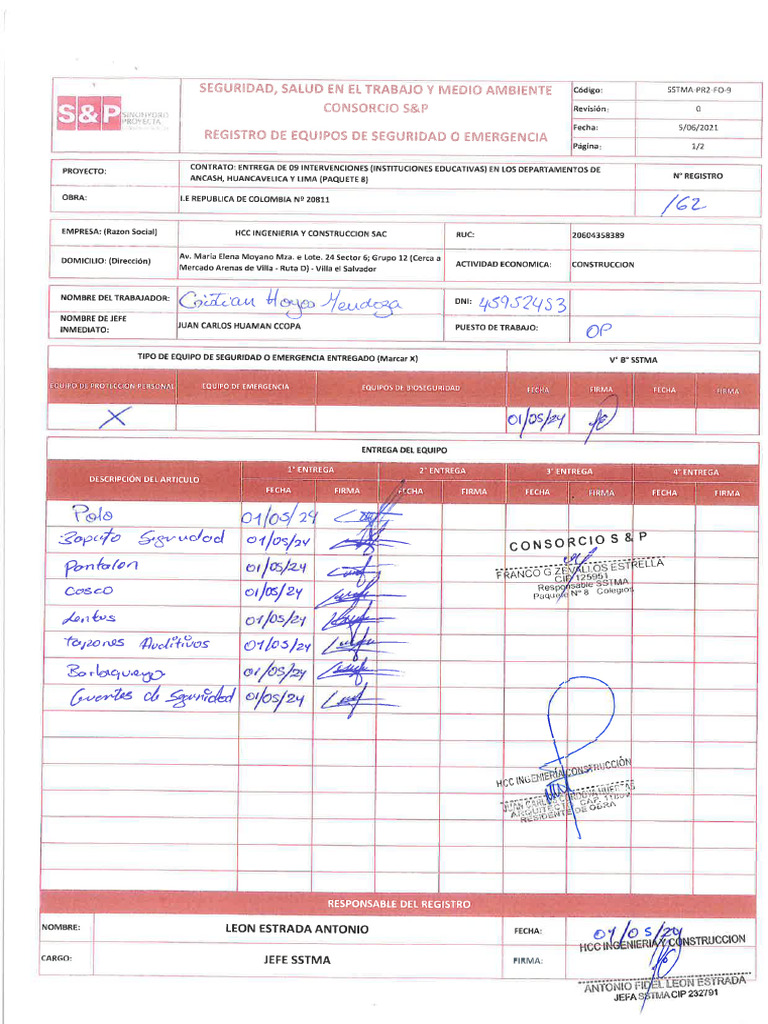 Acta de Entrega de Epps | PDF