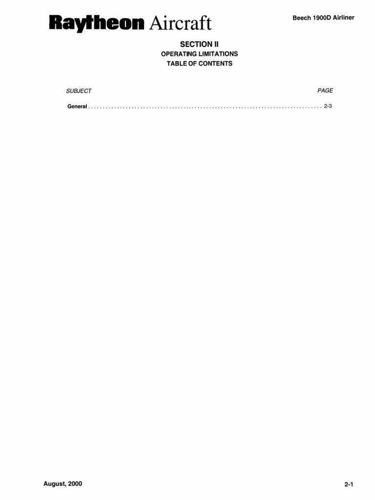 Section 2 Operating Limitations | PDF