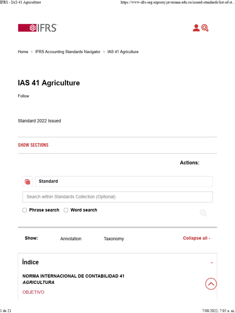 IFRS - IAS 41 Agriculture - Estandar | PDF | normas internacionales de ...