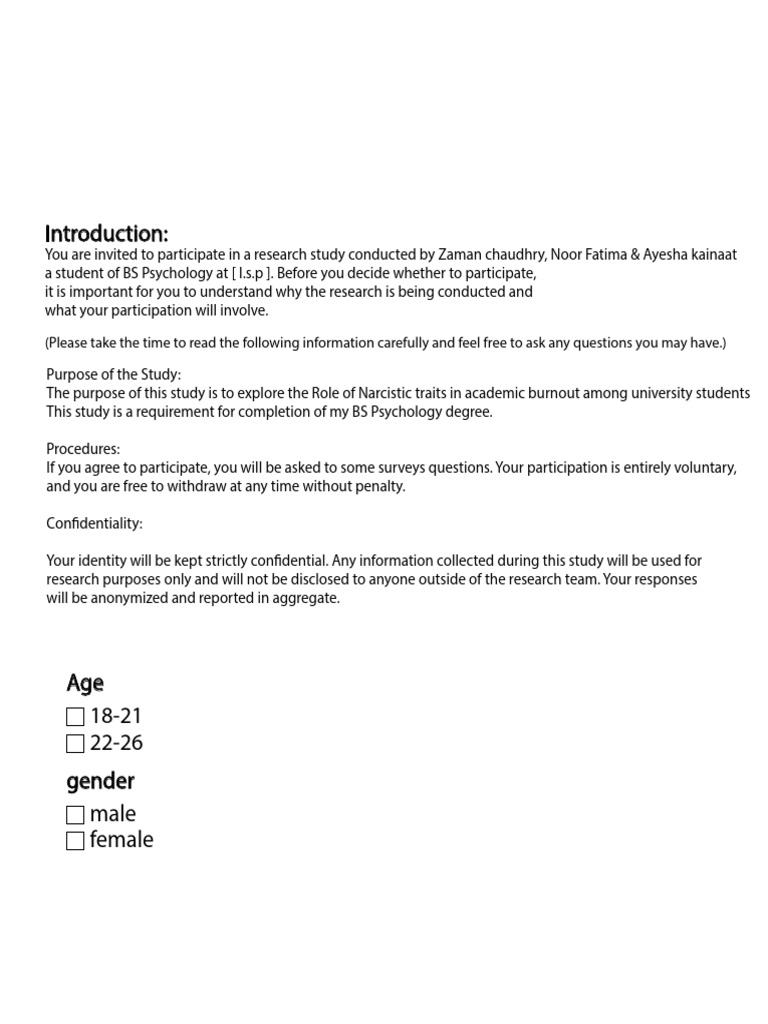 1 Proforma | PDF | Psychology | Behavioural Sciences