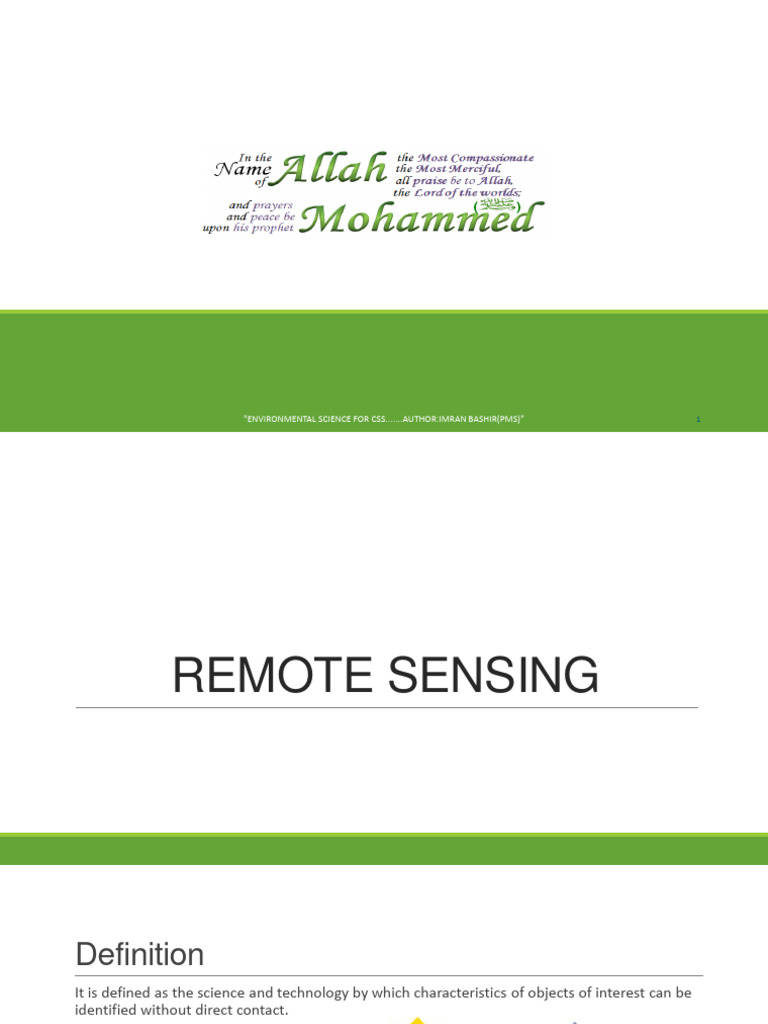 8.11- Remote Sensing | PDF | Remote Sensing | Imaging
