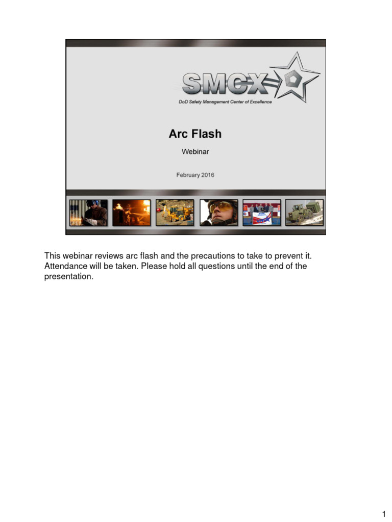 Arc Flash Webinar Pdf Electric Arc Electrician
