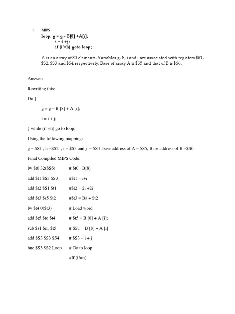 MIPS Code | PDF